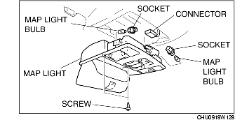 MAP LIGHT REMOVAL/INSTALLATION